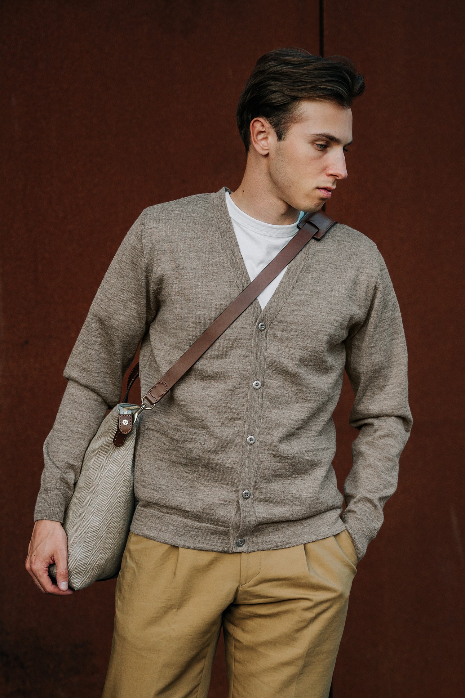 GRANITE cardigan, dark greige | Alpa