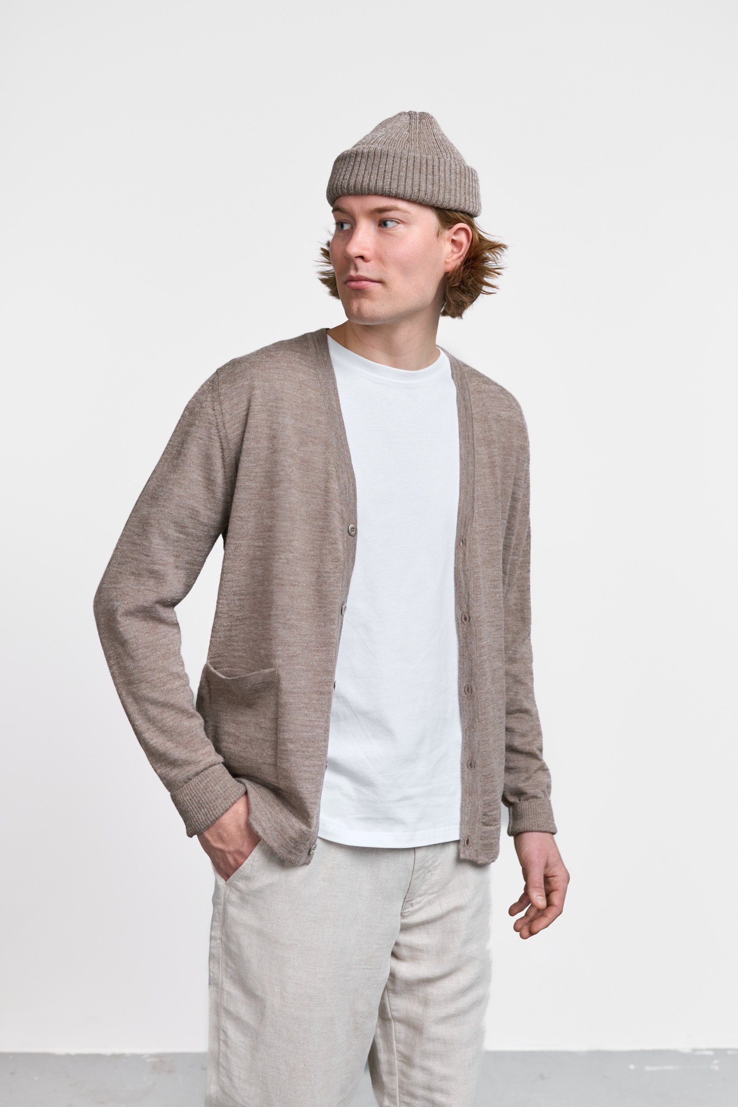 GRANITE cardigan, dark greige | Alpa