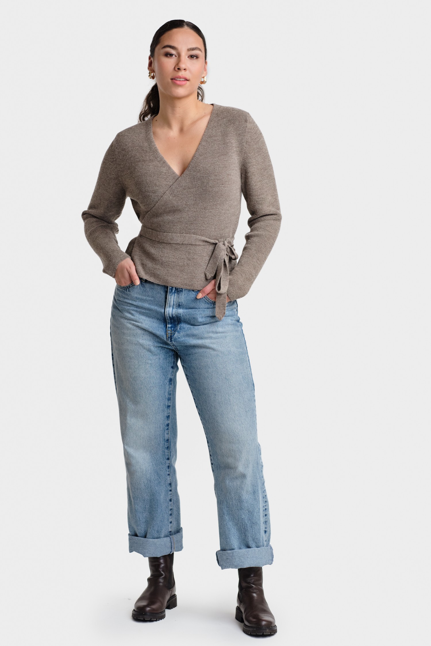 CALM cardigan, dark greige | Alpa